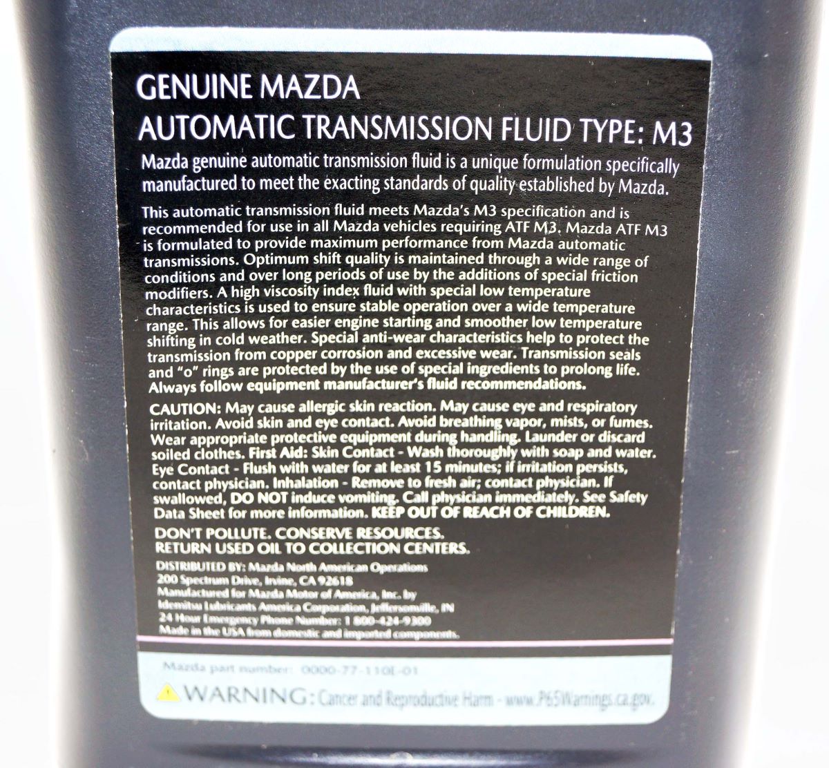 Genuine OEM 0000-77-110E-01 Mazda Automatic Transmission Fluid 32oz ...